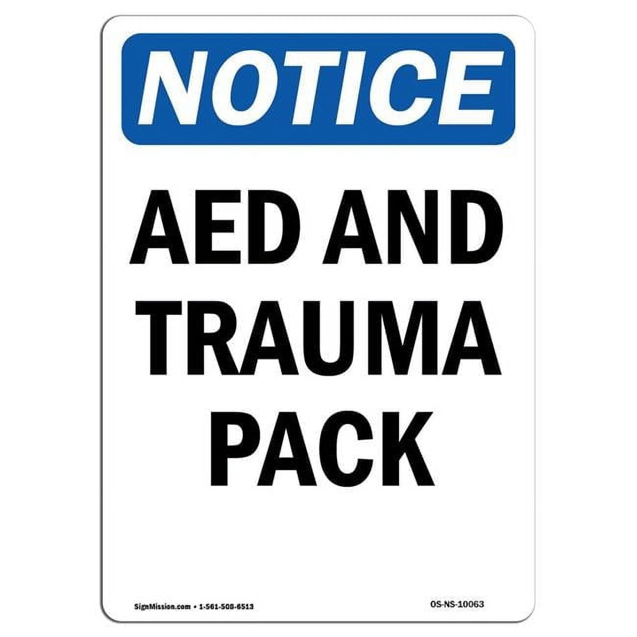 10 x 14 in. OSHA Notice Sign - Aed & Trauma Pack - Walmart.com