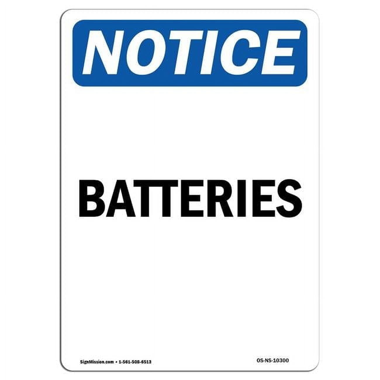 10 x 14 in. OSHA Notice Sign - Batteries - Walmart.com