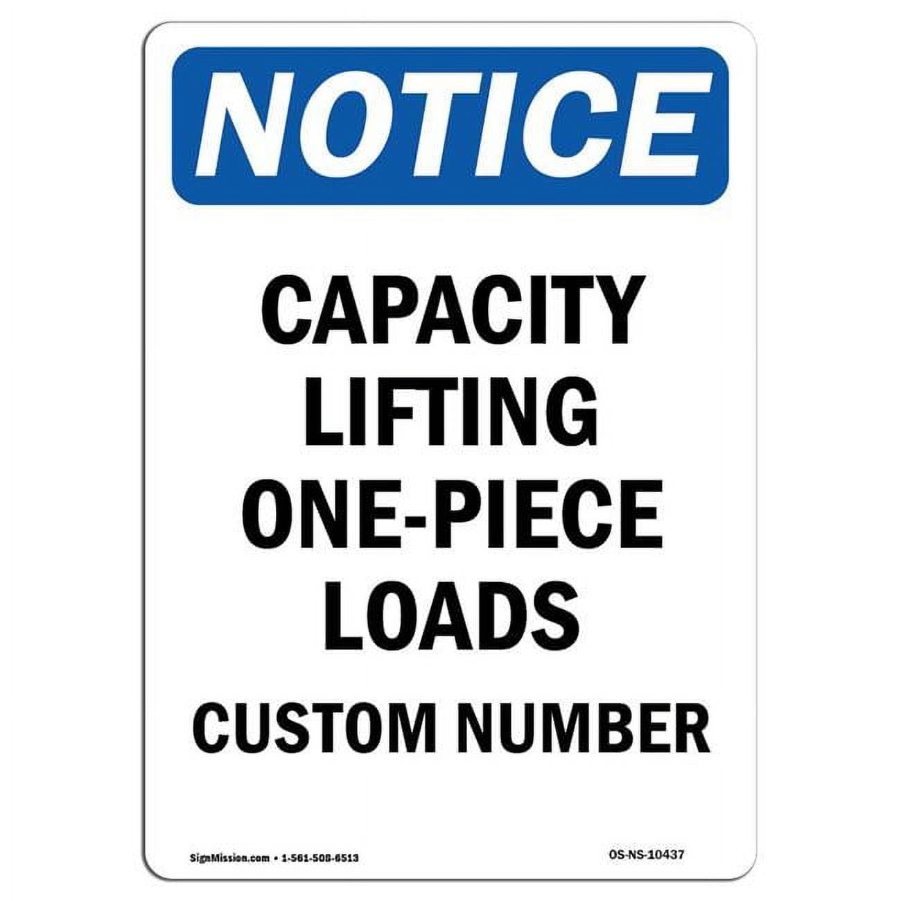 10 x 14 in. OSHA Notice Sign - Capacity Lifting - Walmart.com