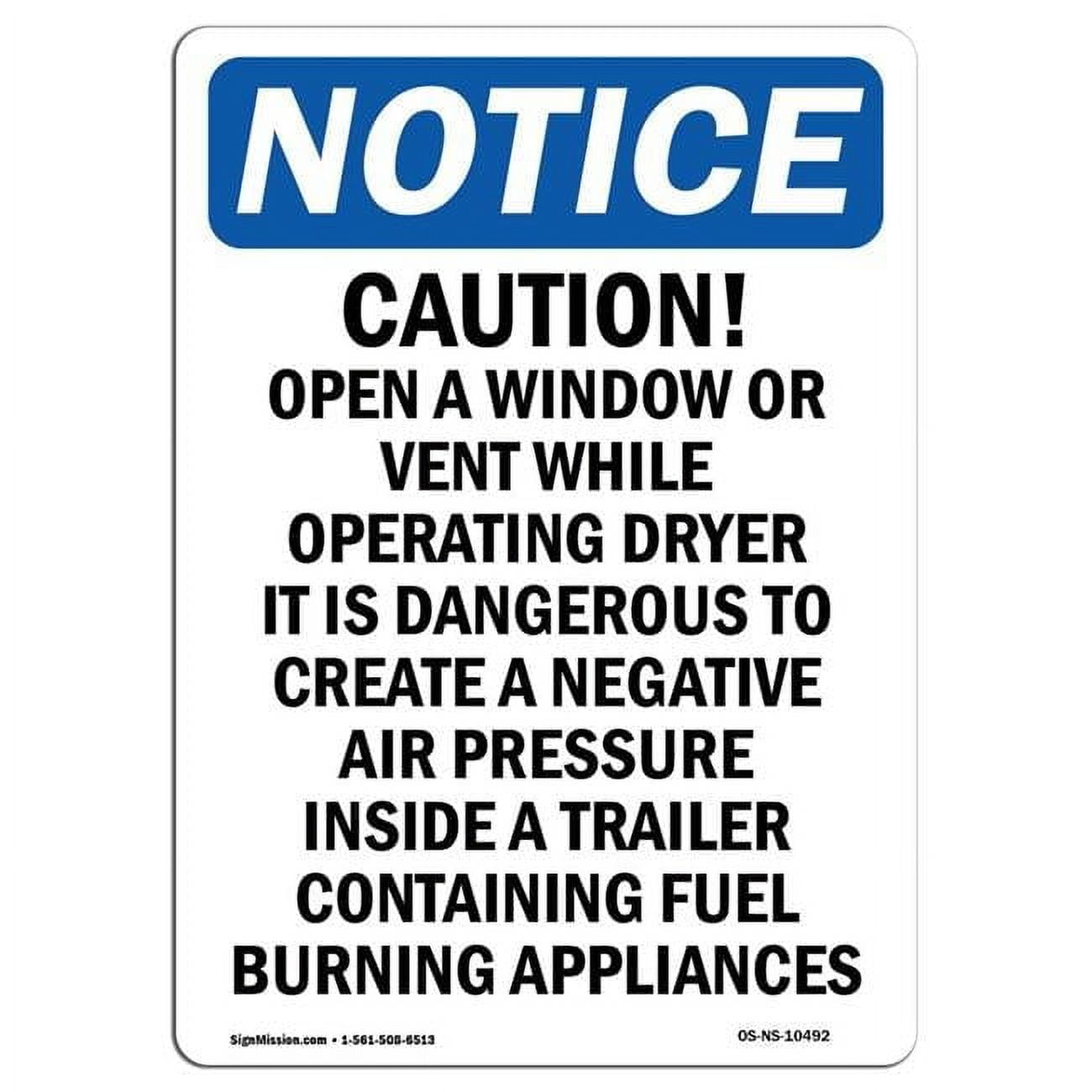 10 x 14 in. OSHA Notice Sign - Caution Open a Window or Vent - Walmart.com
