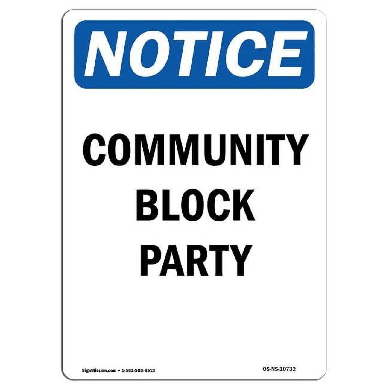 10 x 14 in. OSHA Notice Sign - Community Block Party - Walmart.com