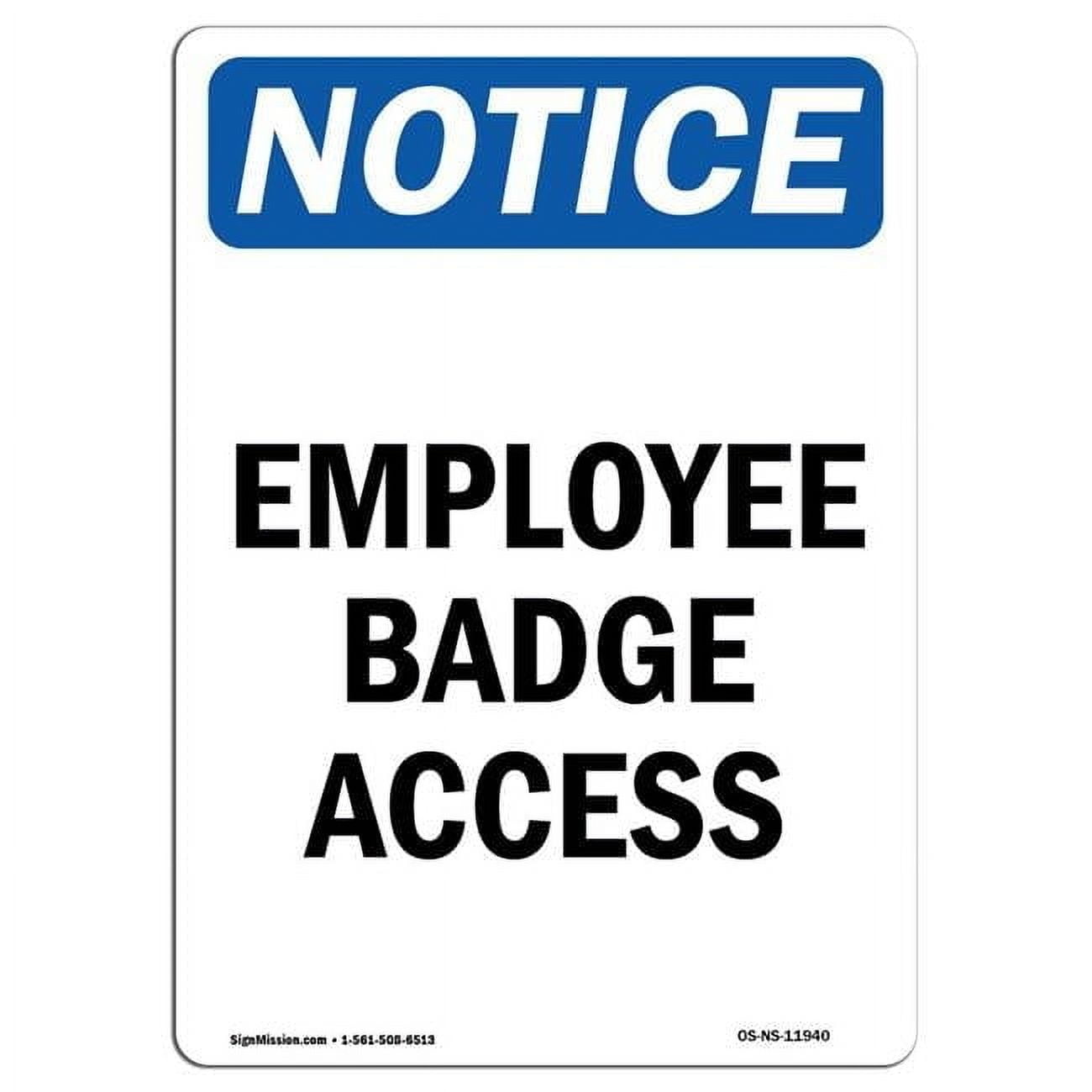 10 x 14 in. OSHA Notice Sign - Employee Badge Access - Walmart.com