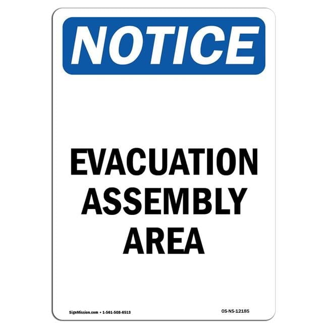 10 x 14 in. OSHA Notice Sign - Evacuation Assembly Area - Walmart.com