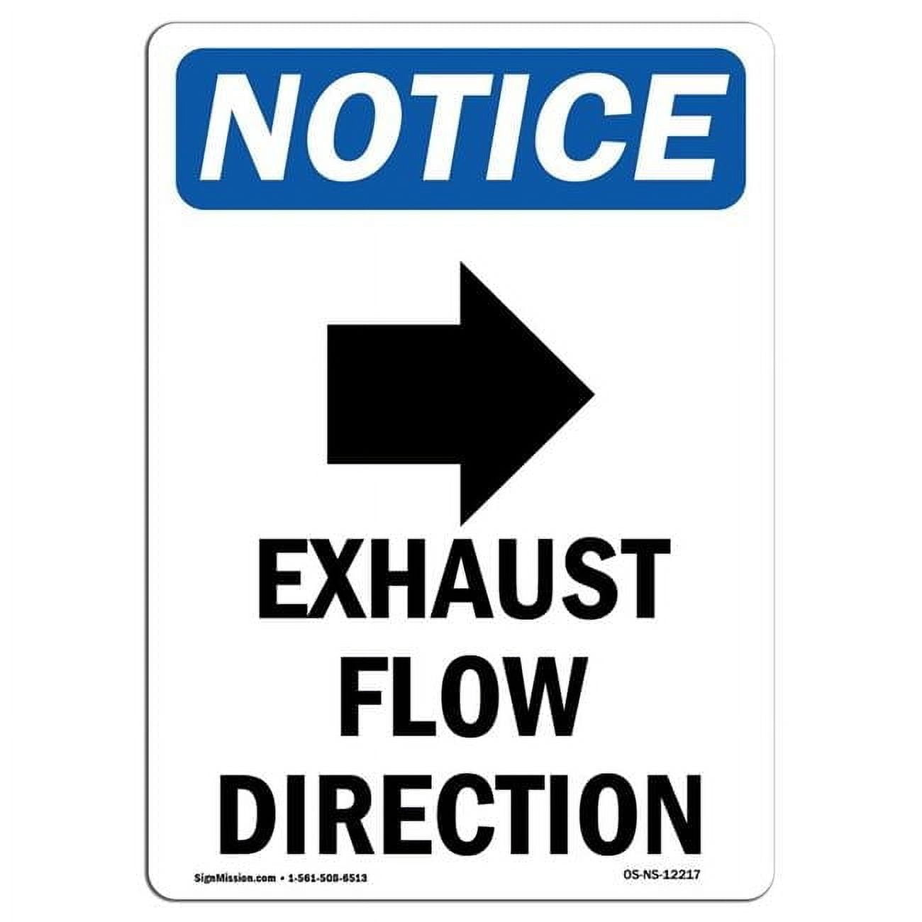 10 x 14 in. OSHA Notice Sign - Exhaust Flow Direction - Walmart.com