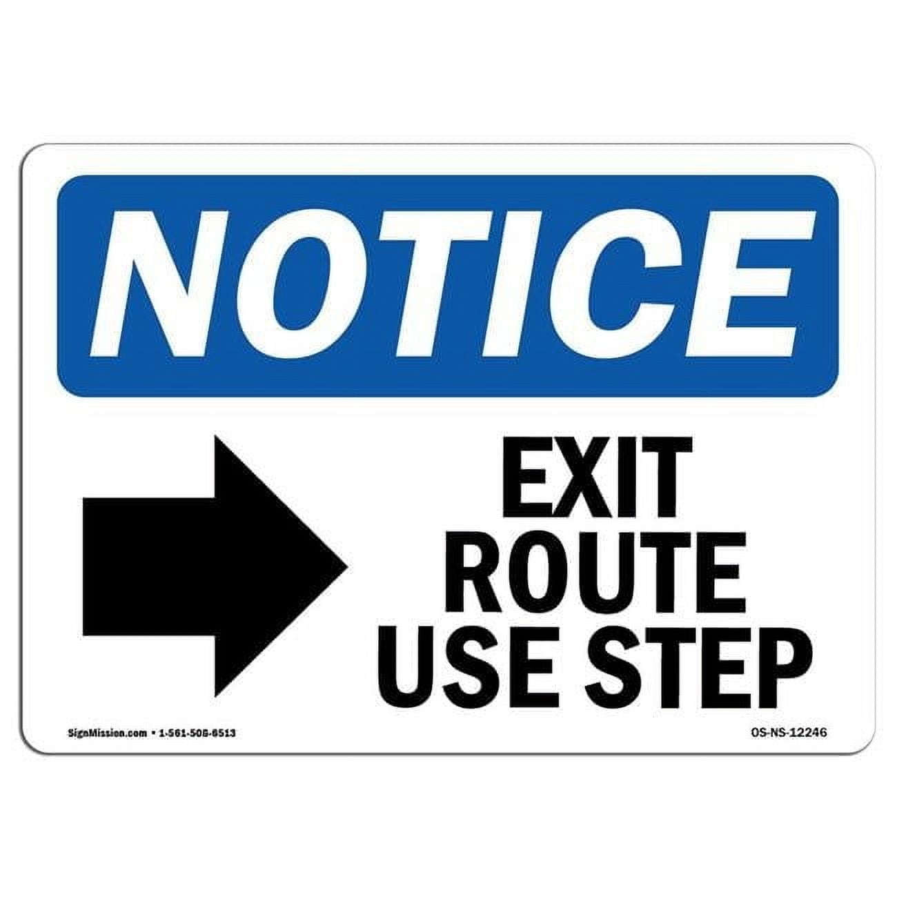 10 x 14 in. OSHA Notice Sign - Exit Route Use Step - Walmart.com