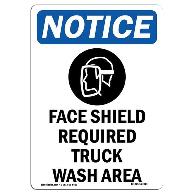 10 x 14 in. OSHA Notice Sign - Face Shield Required - Walmart.com