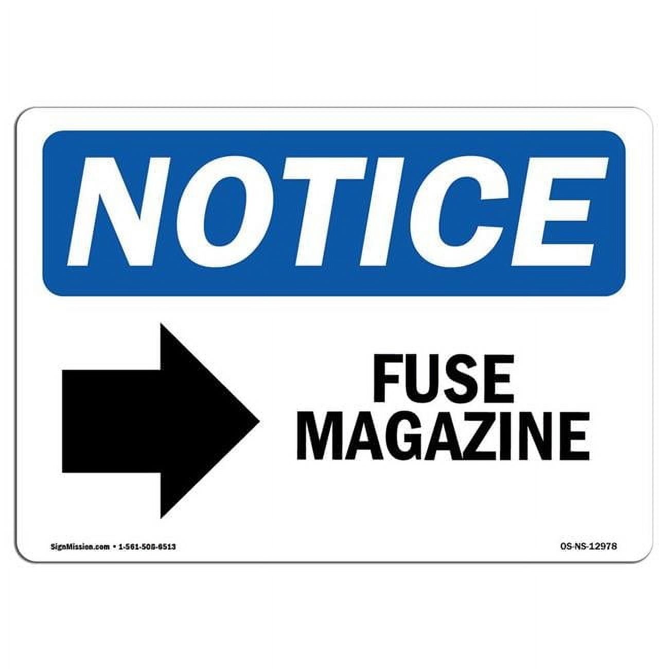10 x 14 in. OSHA Notice Sign - Fuse Magazine Right Arrow - Walmart.com
