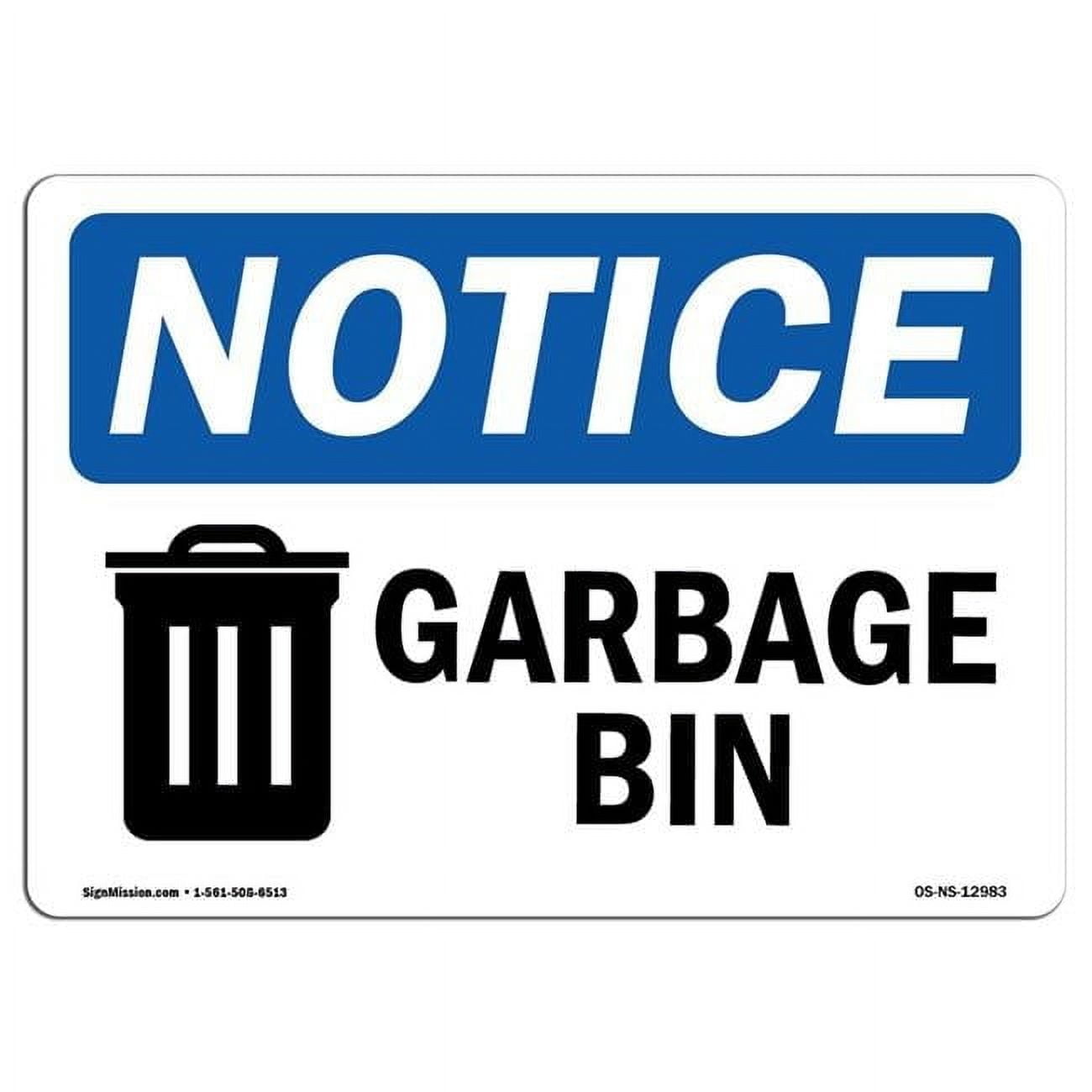 10 x 14 in. OSHA Notice Sign - Garbage Can with Symbol - Walmart.com
