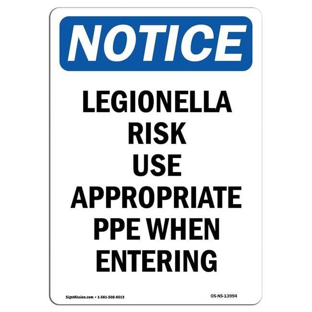 10 x 14 in. OSHA Notice Sign - Legionella Risk Use Appropriate ...