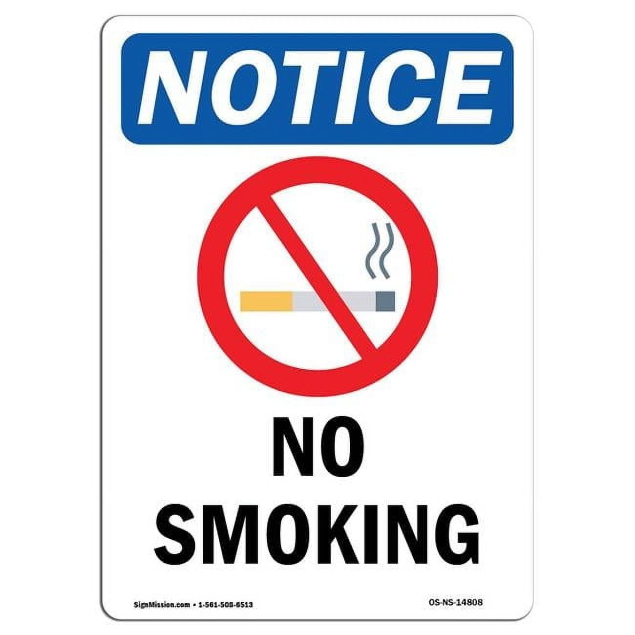 10 x 14 in. OSHA Notice Sign - No Smoking - Walmart.com