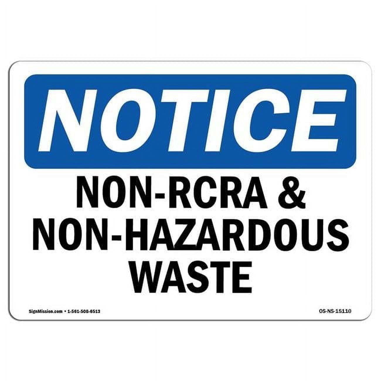 10 x 14 in. OSHA Notice Sign - Non-RCRA & Non-Hazardous Waste - Walmart.com
