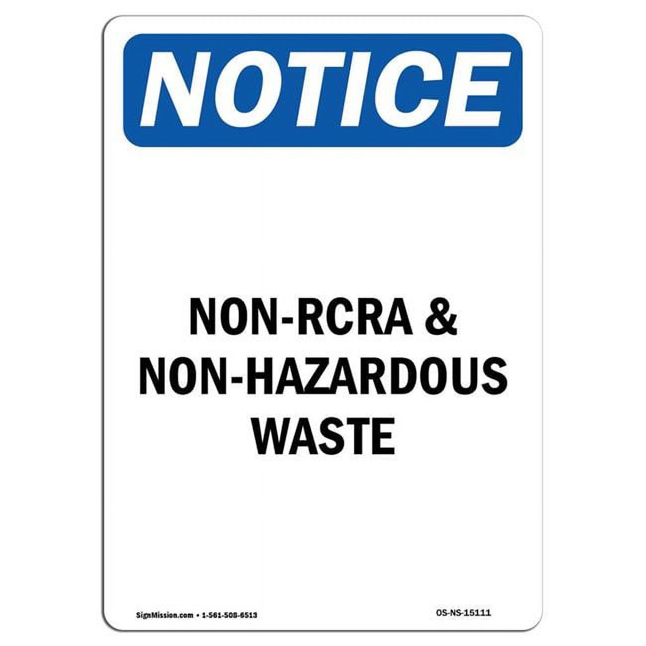 10 x 14 in. OSHA Notice Sign - Non-RCRA & Non-Hazardous Waste - Walmart.com