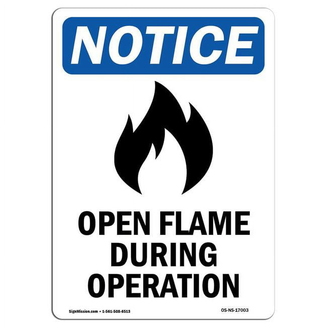10 x 14 in. OSHA Notice Sign - Open Flame During Operation - Walmart.com