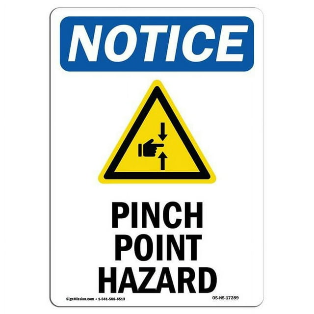 10 x 14 in. OSHA Notice Sign - Pinch Point Hazard - Walmart.com