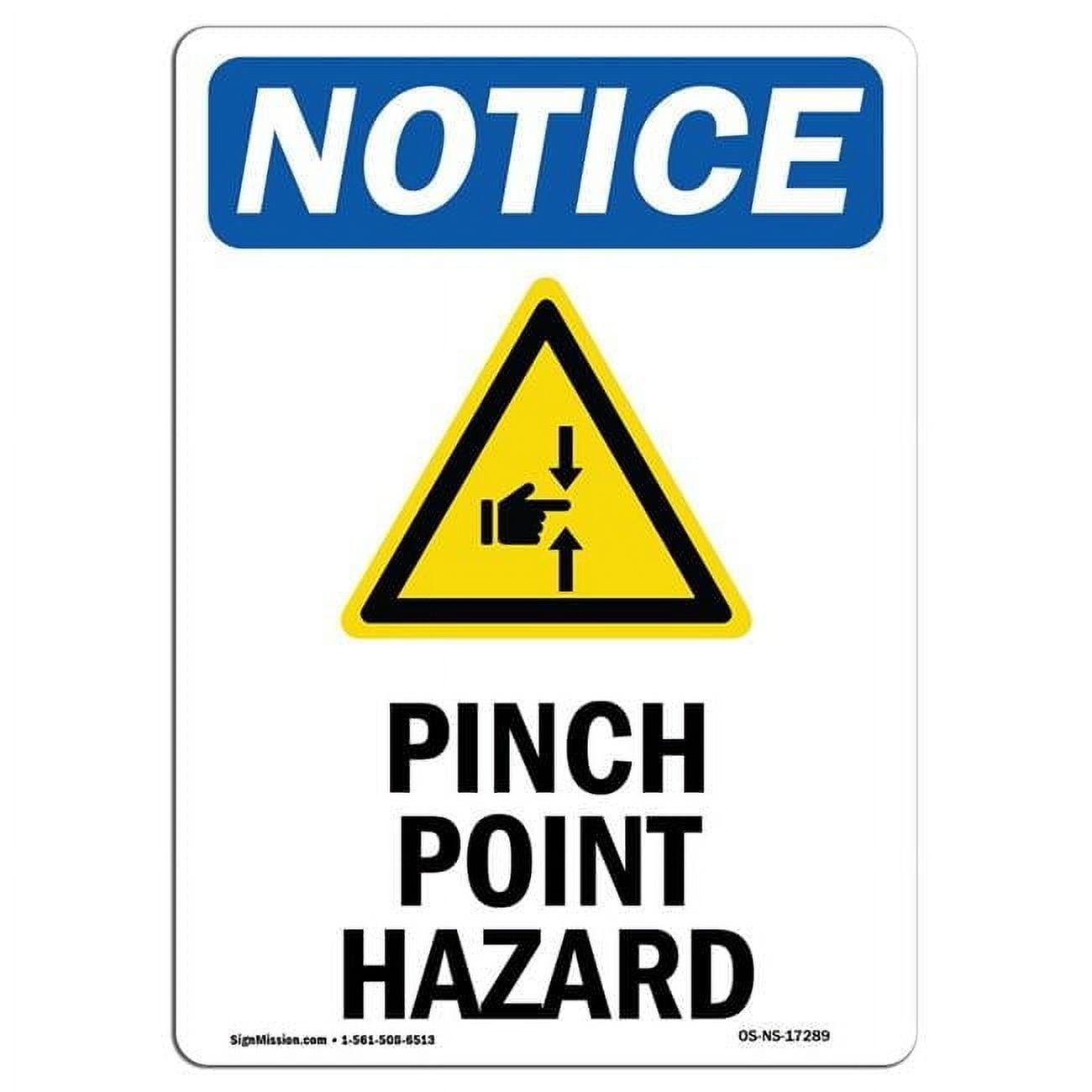 10 x 14 in. OSHA Notice Sign - Pinch Point Hazard - Walmart.com