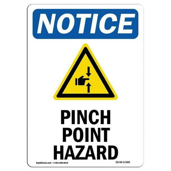 10 x 14 in. OSHA Notice Sign - Pinch Point Hazard - Walmart.com