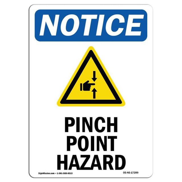 10 x 14 in. OSHA Notice Sign - Pinch Point Hazard - Walmart.com