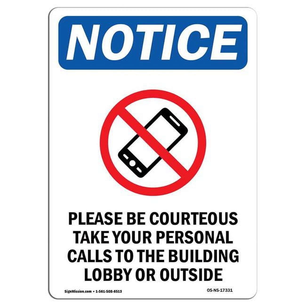 10 x 14 in. OSHA Notice Sign - Please Be Courteous - Walmart.com