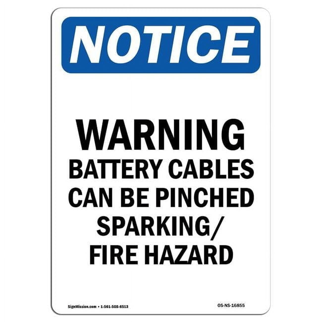 10 x 14 in. OSHA Notice Sign - Warning Battery Cables - Walmart.com
