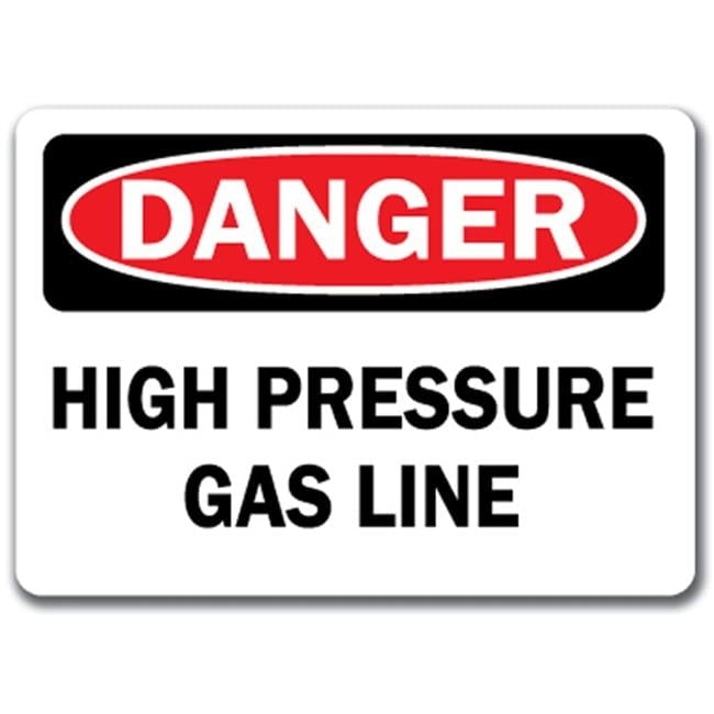 10 x 14 in. OSHA Safety Danger Sign - High Pressure Gas Line - Walmart.com