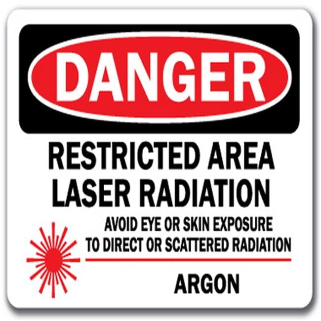 10 x 14 in. OSHA Safety Danger Sign - Restricted Area Laser Radiation ...