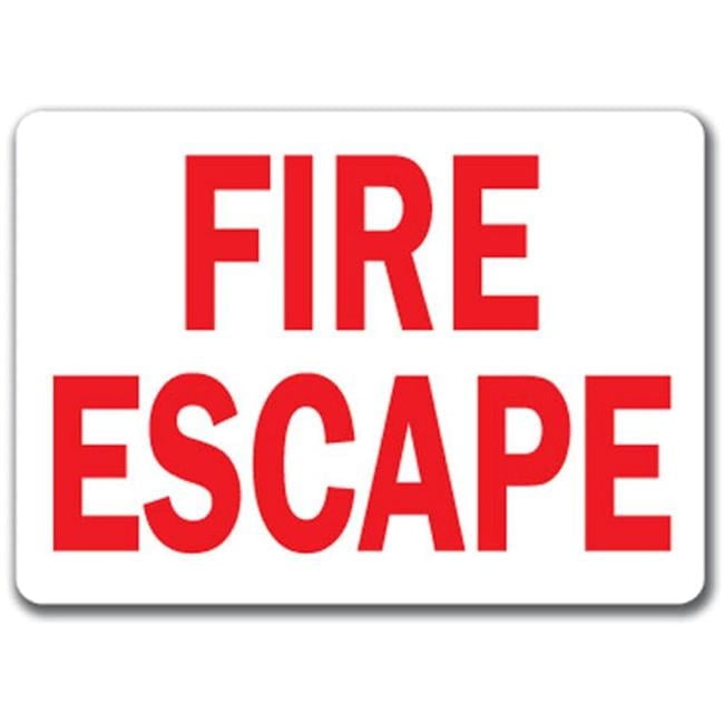 10 x 14 in. OSHA Safety Fire Escape Sign - Red Text On White Background ...