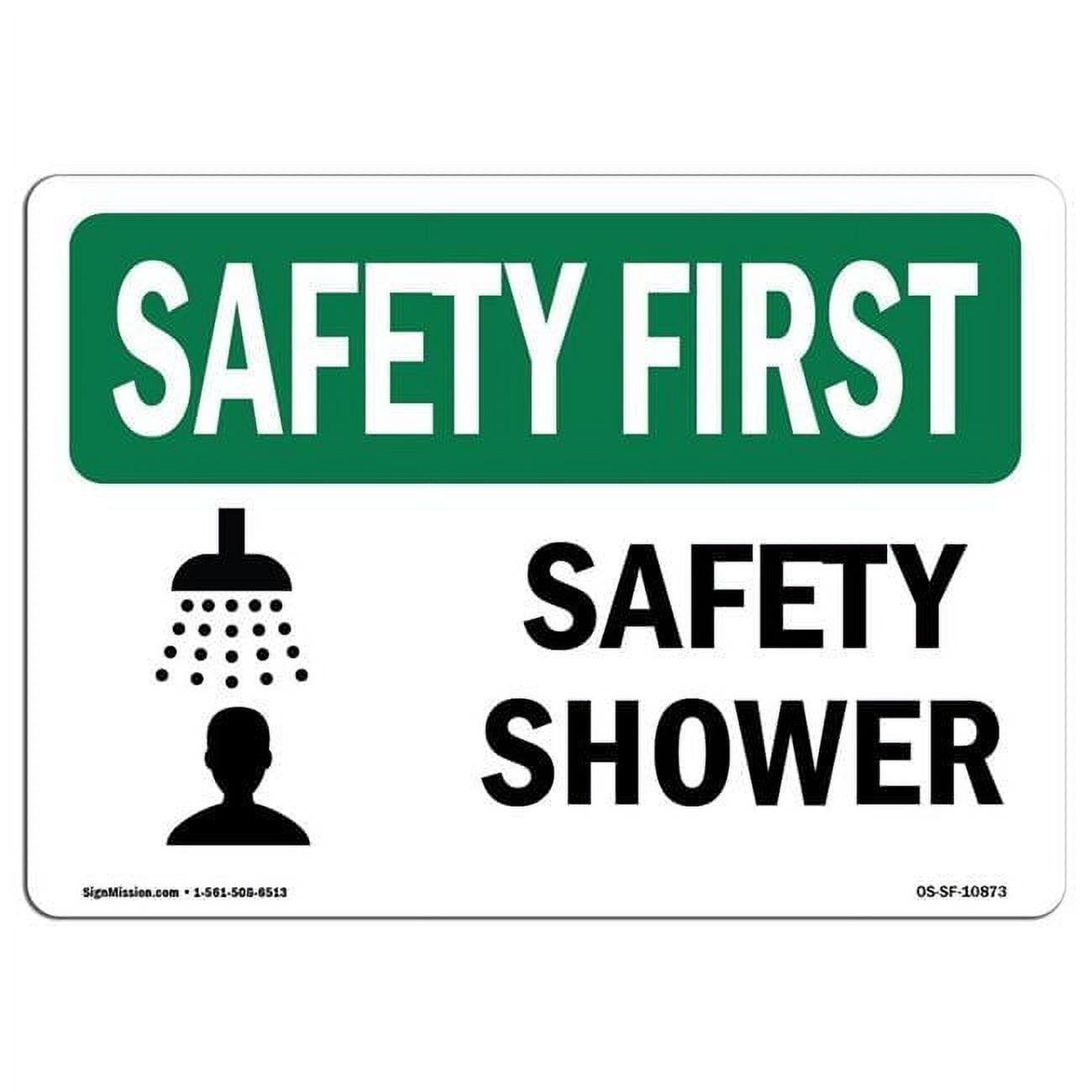 10 x 14 in. OSHA Safety First Sign - Safety Shower - Walmart.com