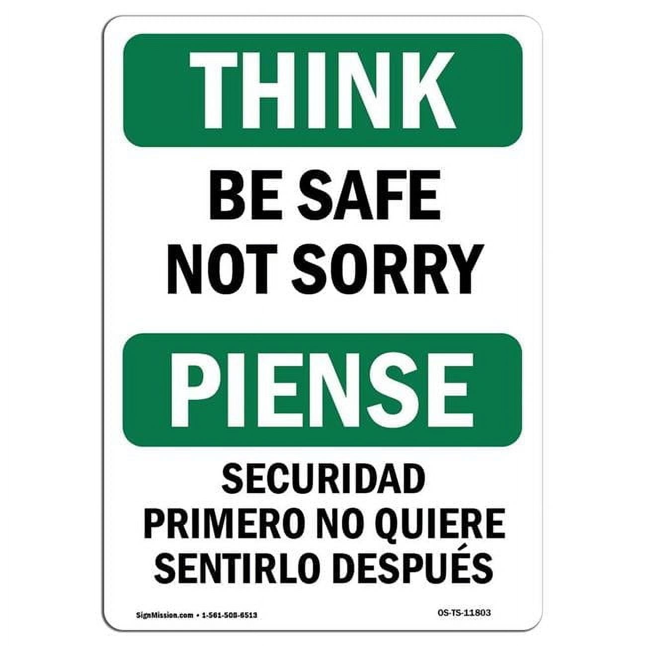 10 x 14 in. OSHA Think Sign - Be Safe Lock It Out Bilingual - Walmart.com