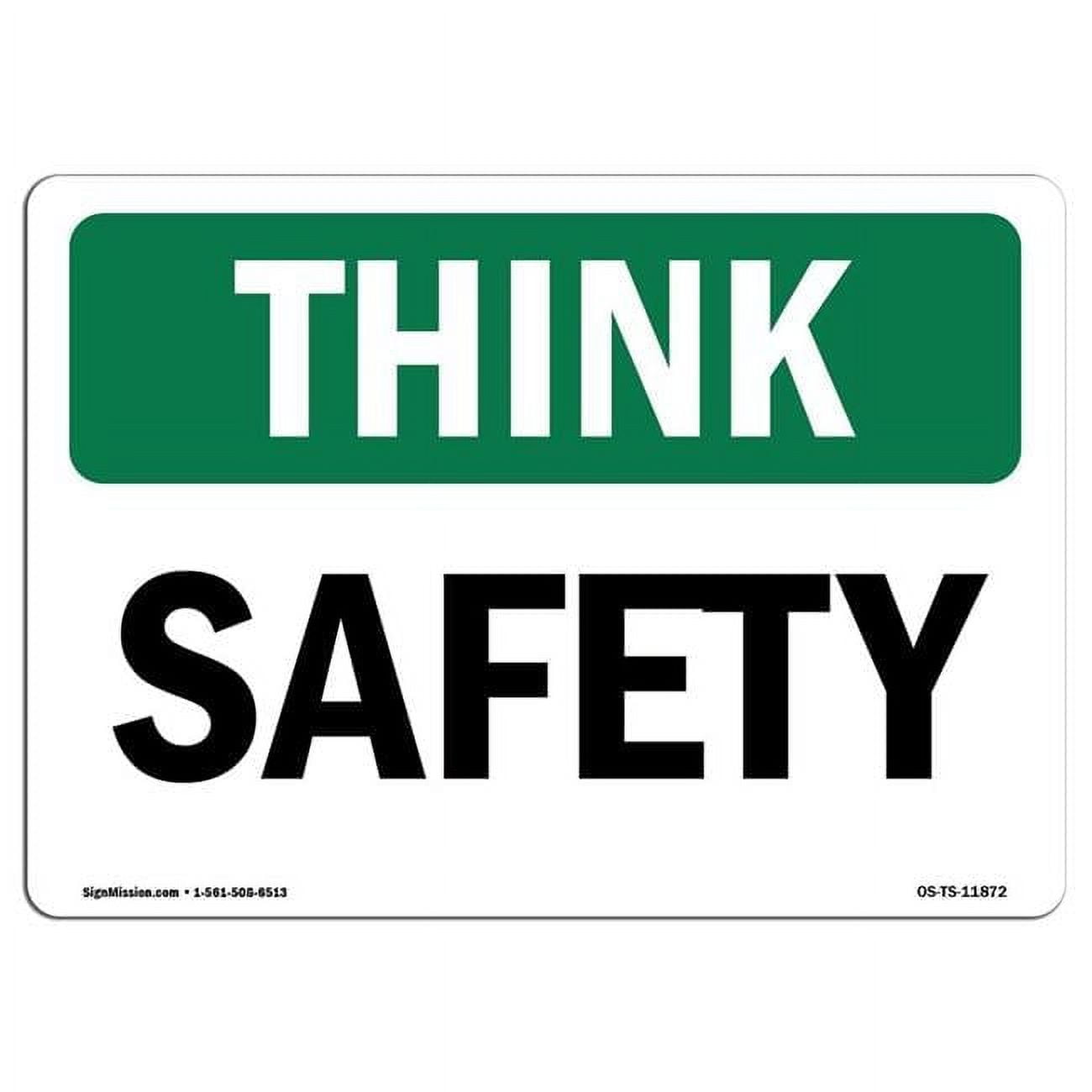 10 x 14 in. OSHA Think Sign - Safety - Walmart.com