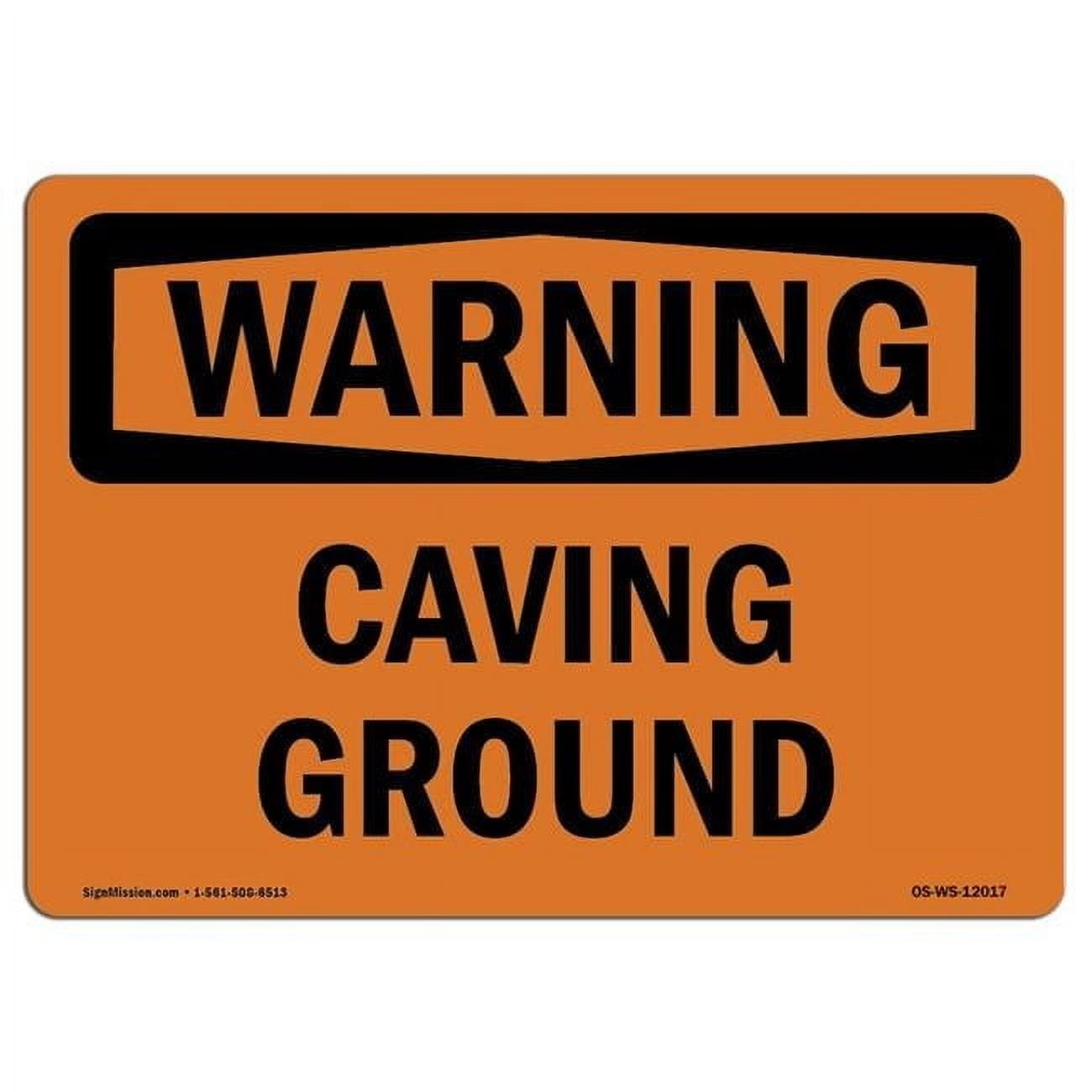 10 x 14 in. OSHA Warning Sign - Caving Ground - Walmart.com