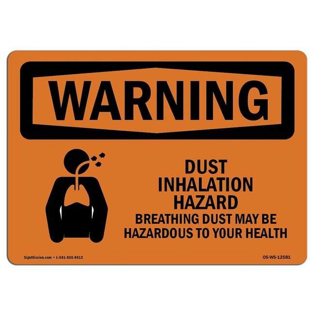 10 x 14 in. OSHA Warning Sign - Dust Inhalation Hazard - Walmart.com