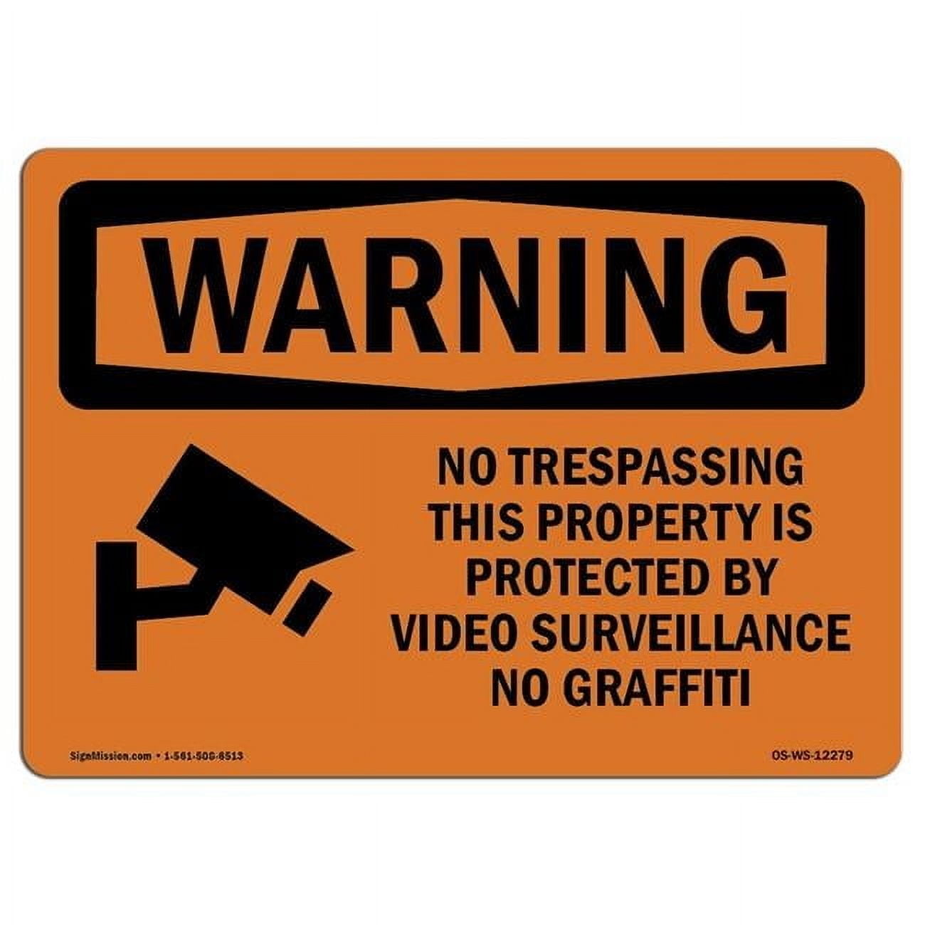 10 x 14 in. OSHA Warning Sign - No Trespassing This Property with ...