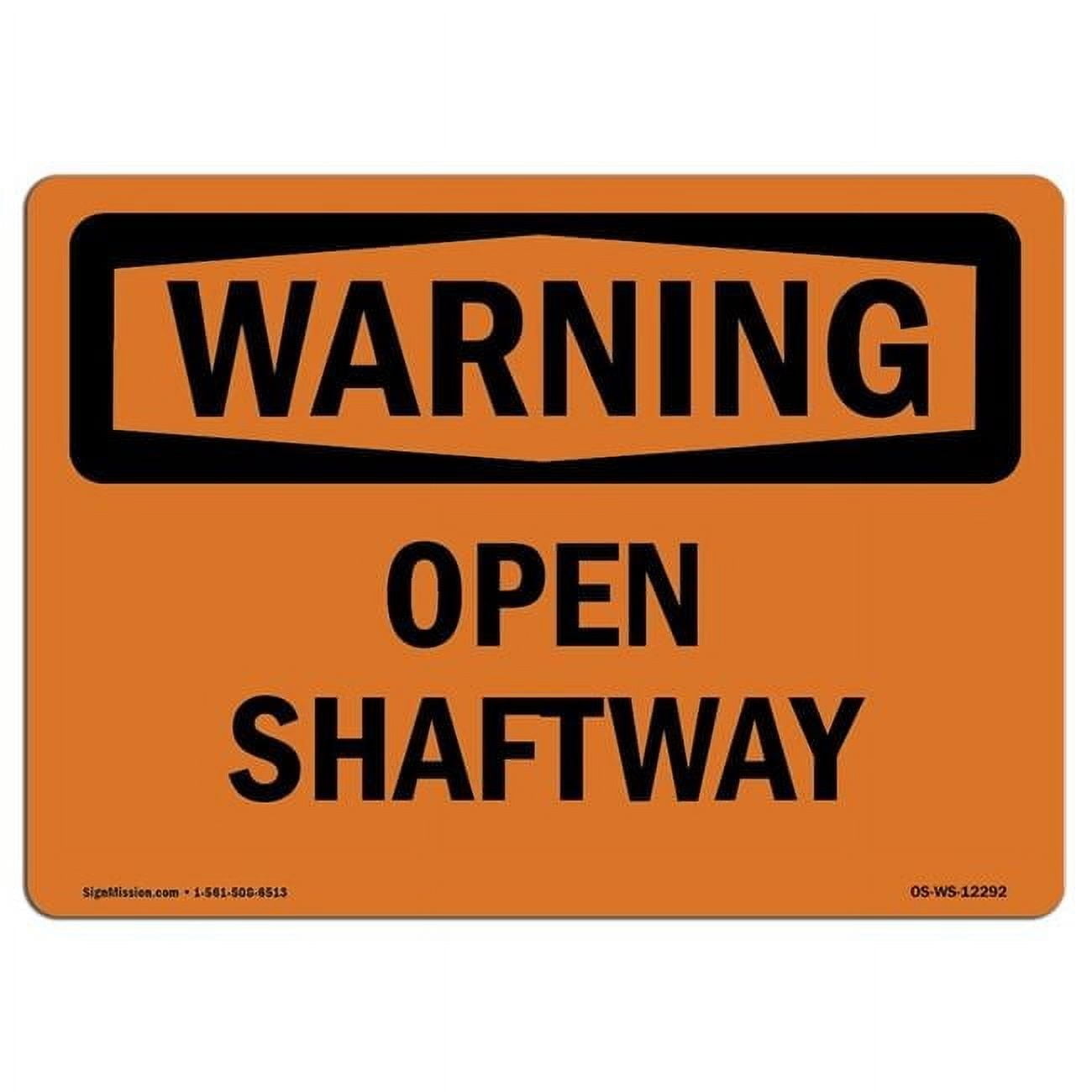 10 x 14 in. OSHA Warning Sign - Open Shaftway - Walmart.com