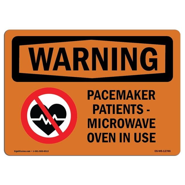 10 x 14 in. OSHA Warning Sign - Pacemaker Patients - Walmart.com