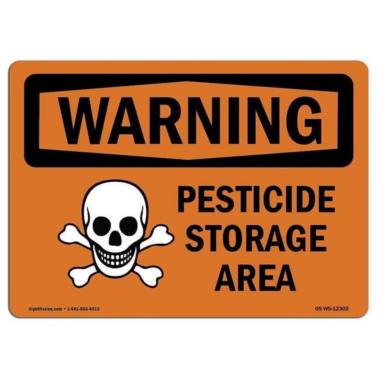 10 x 14 in. OSHA Warning Sign - Pesticide Storage Area - Walmart.com