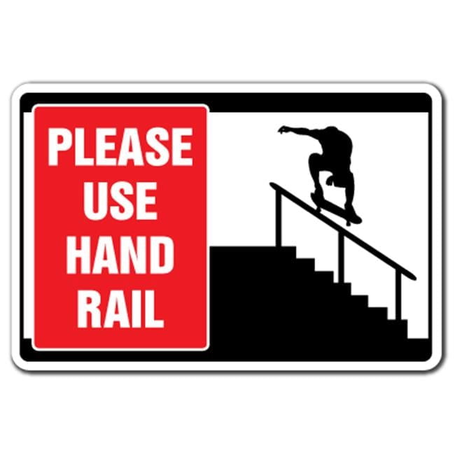 10 x 14 in. Please Use Hand Rail Sign - Walmart.com
