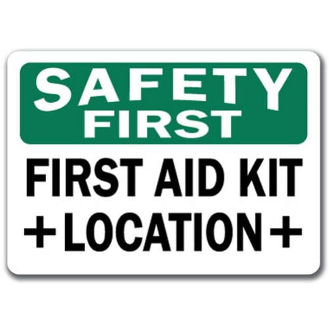 10 x 14 in. Safety First First Aid Kit Location OSHA Sign - Walmart.com
