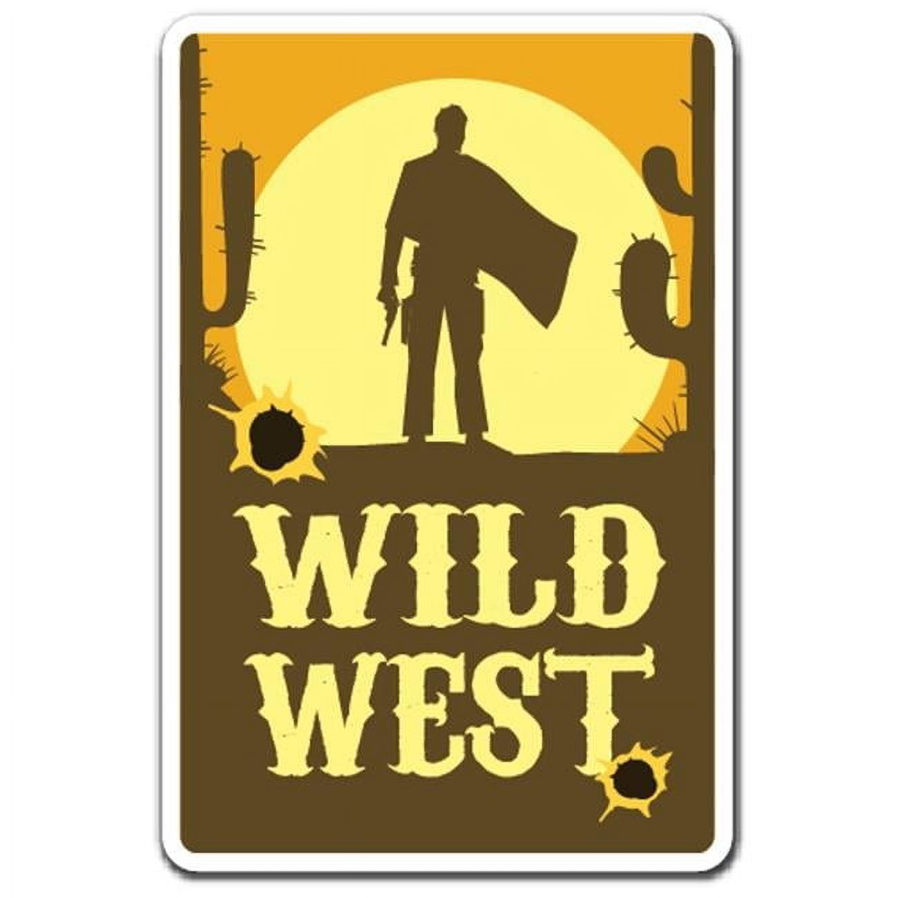 10 x 14 in. Tall Wild West Aluminum Sign with Western Desert Cowboy ...