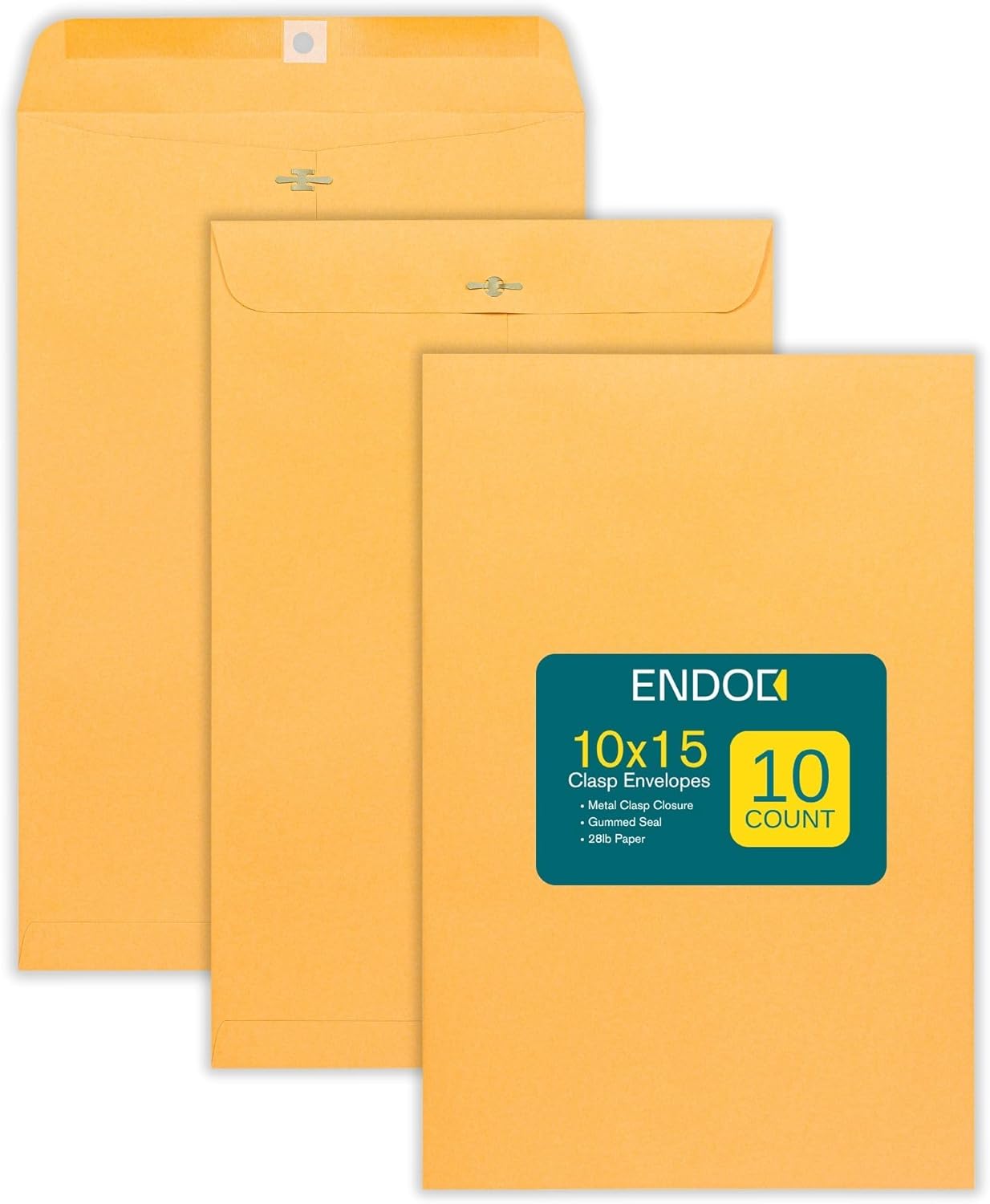 10 x 15 Clasp Envelopes - Pack Brown Kraft Catalog Mailing Gummed Seal ...