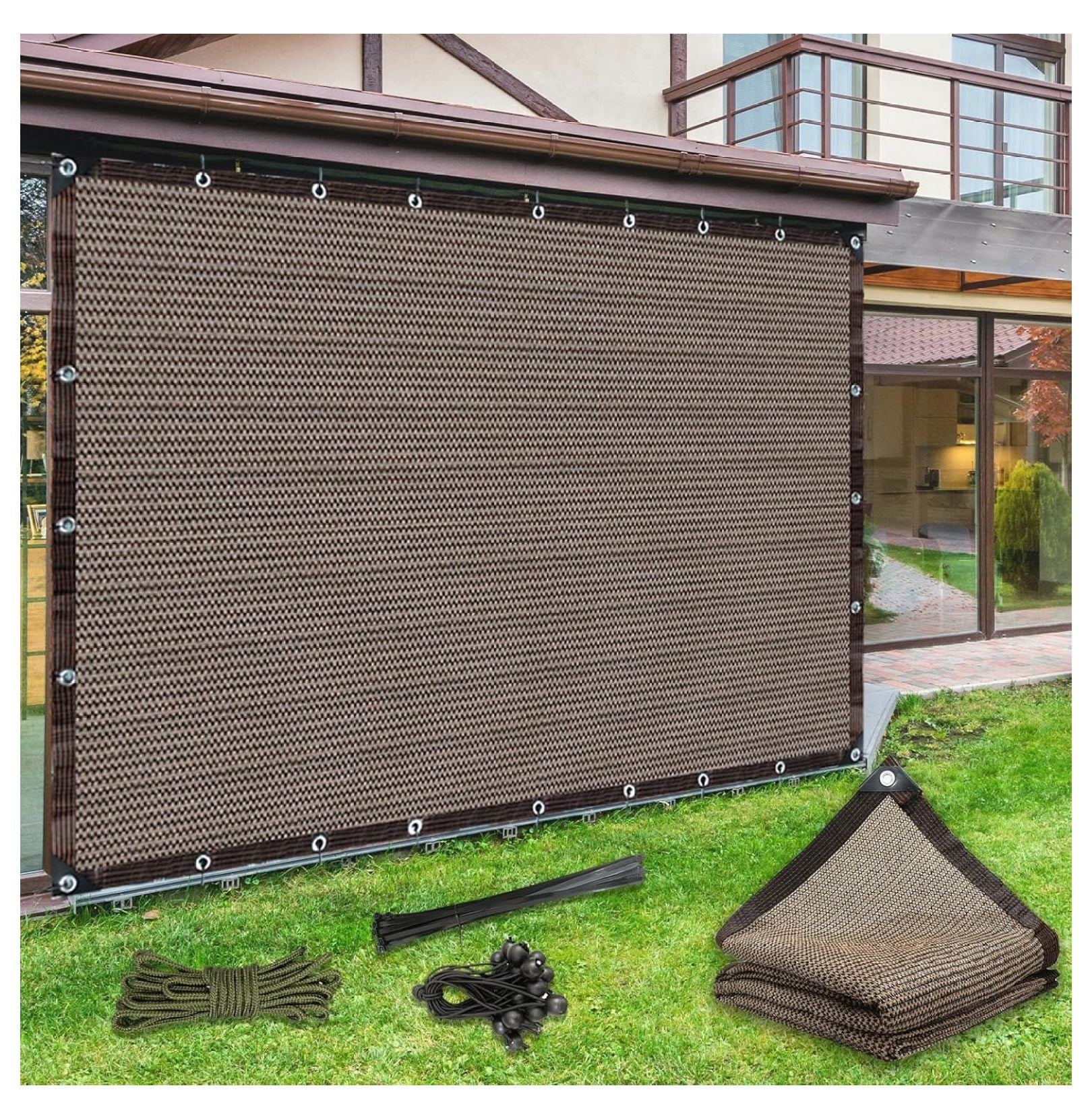 10 x 15 FT Rectangle Sun Shade Sail Canopy Deck Awning, 90% UV Blockage ...