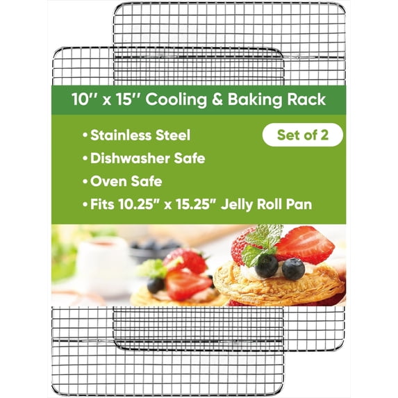 10 x 15 Inch Stainless Steel Cooling Rack for Cooking & Baking - Heavy ...
