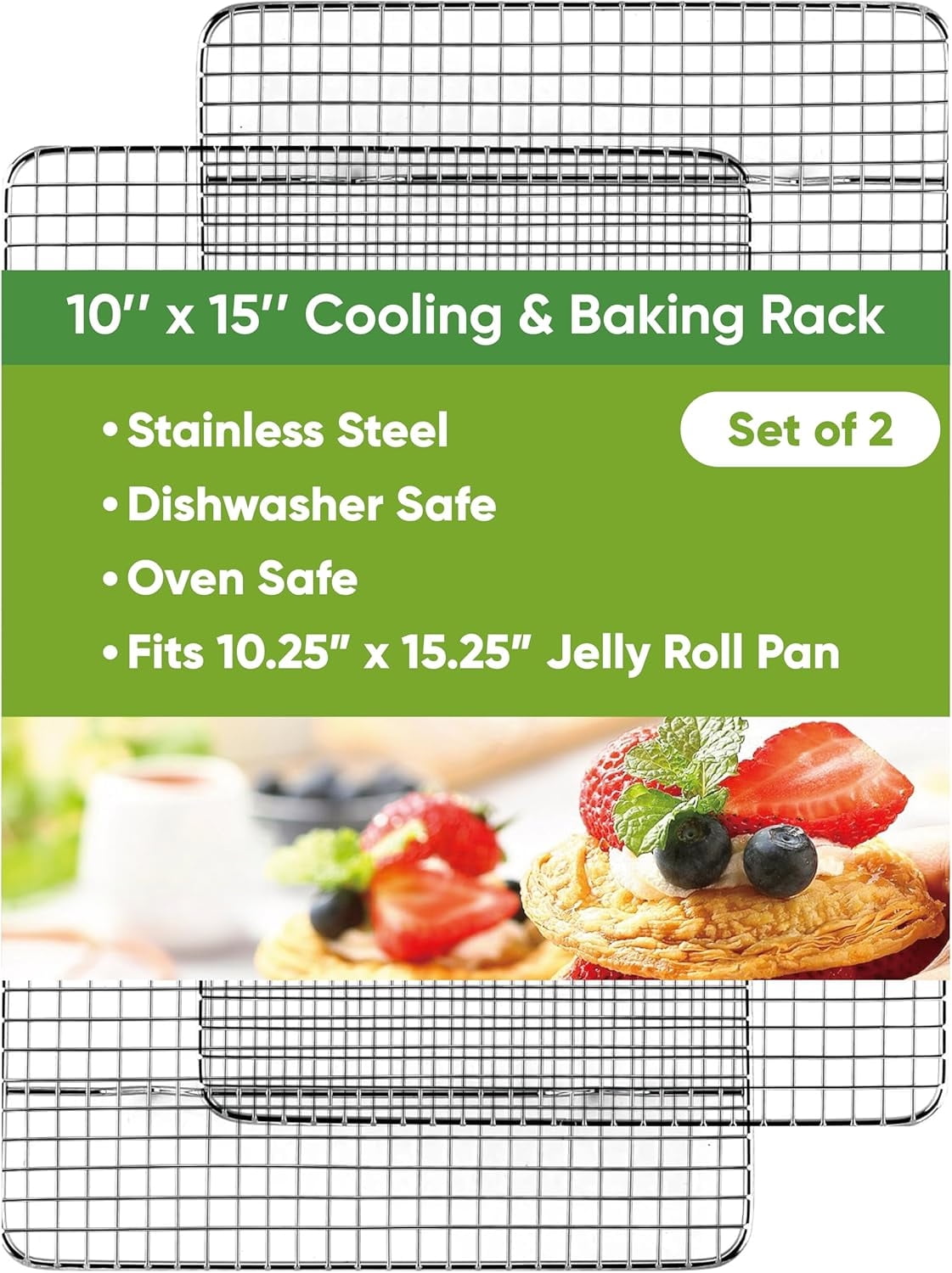 10 x 15 Inch Stainless Steel Cooling Rack for Cooking and Baking ...