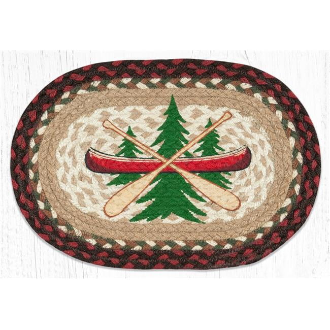 10 x 15 in. MSP-607 Adirondack Canoe Printed Oval Swatch Braided Rug ...