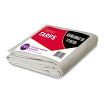 Heavy Duty 12' x 14' White Canvas Tarp - Water/Mildew Resistant, Triple ...
