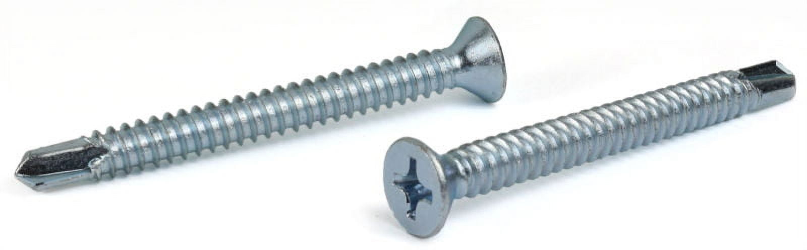 #10 x 2 1/2" Self-Drilling Screws / Phillips / Flat Head / Steel / Zinc - 1500 Piece Carton ...