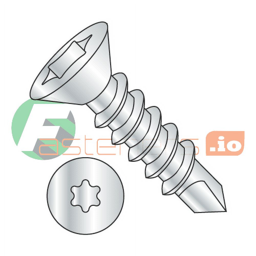 #10 x 2 1/2" Self-Drilling Screws / Six-Lobe (Torx) / Flat Head / Steel / Zinc / #3 Drill Point ...