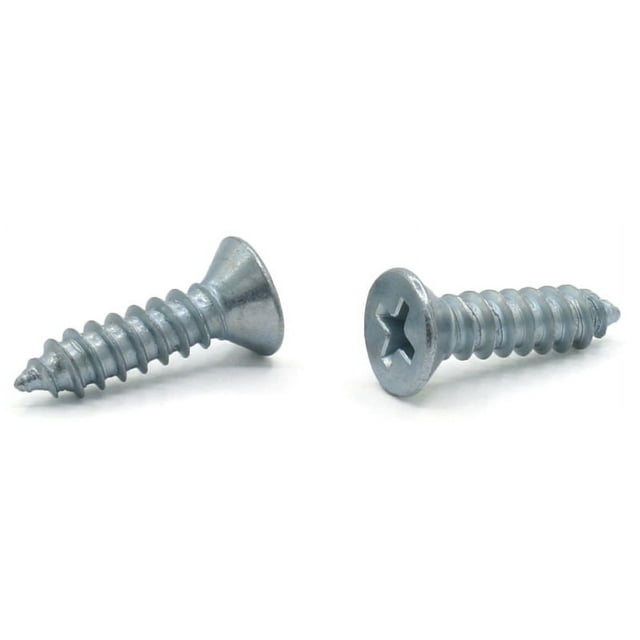 #10 x 2 1/2" Type AB Self-Tapping Screws / Phillips / Flat Head / Steel / Zinc - 1500 Piece ...