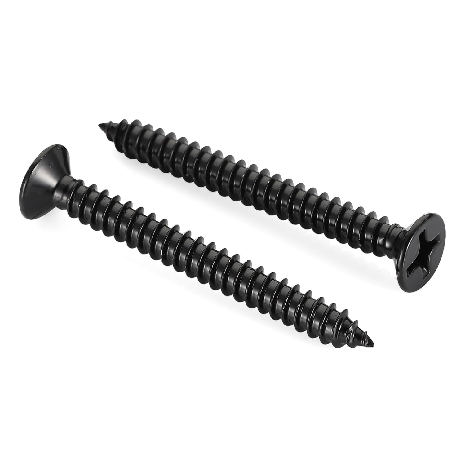 #10 x 2 (50 PCS) Flat Head Sheet Metal Screws Wood Screws, Black Finish ...