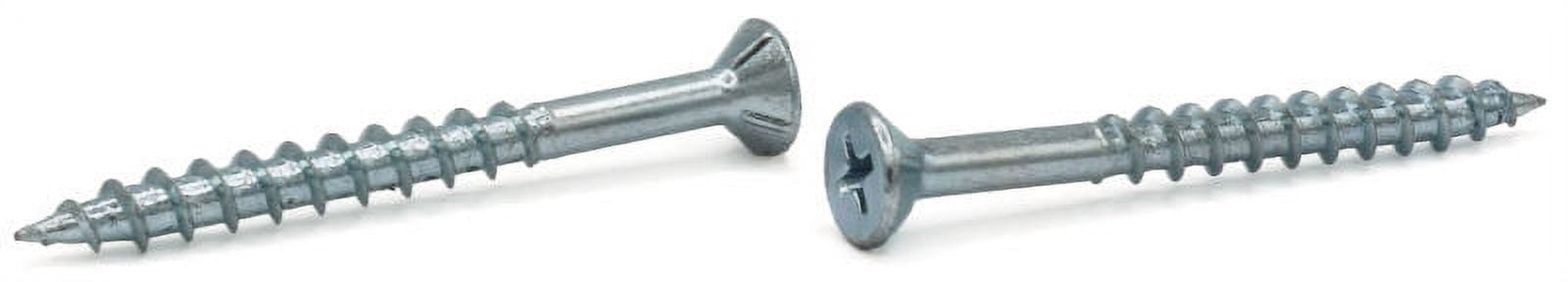#10 x 2" Deep Thread Wood Screws / Phillips / Flat Head / Steel / Zinc ...