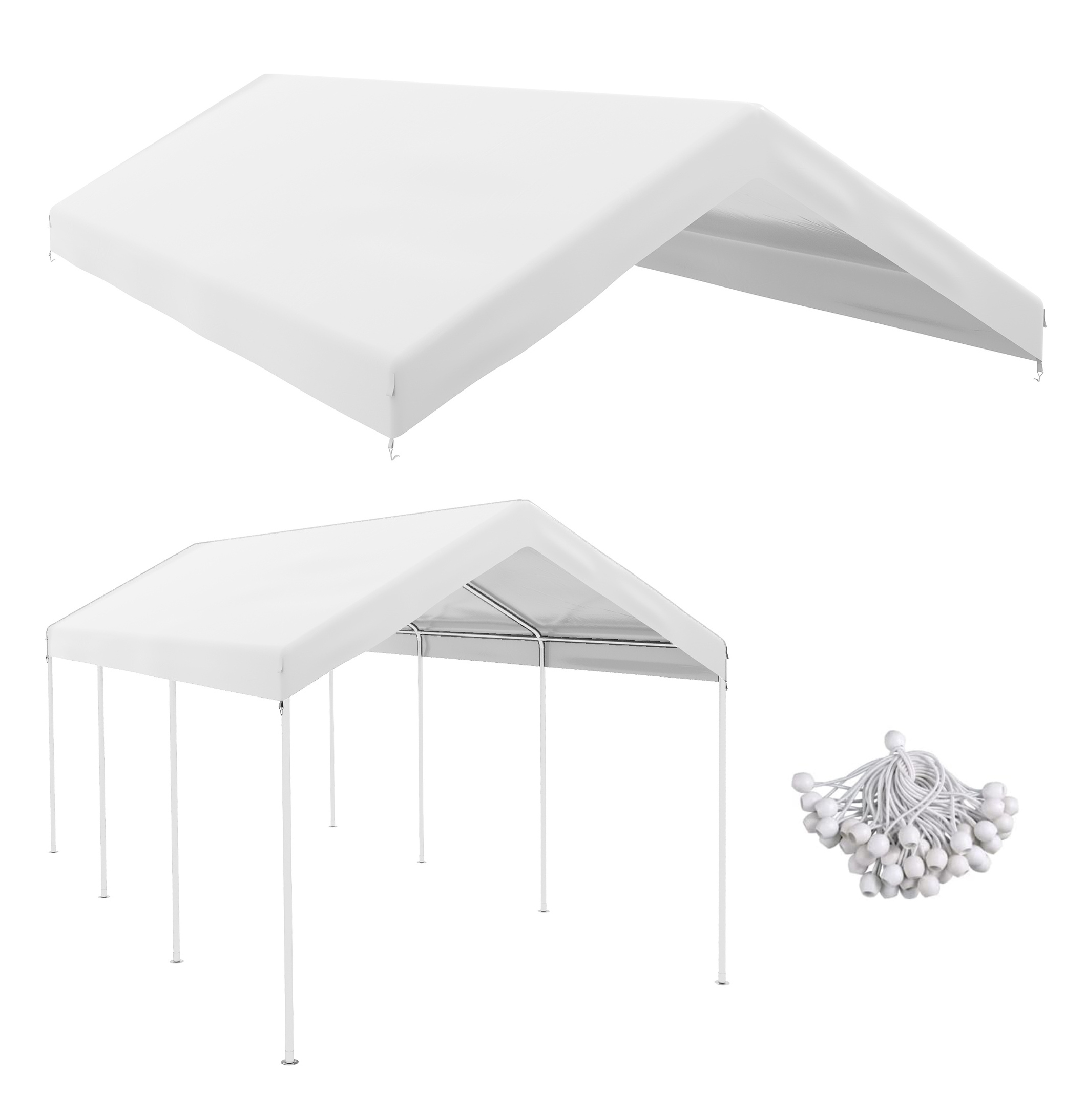 10' x 20' Carport Replacement Top Canopy Cover, Waterproof and UV ...